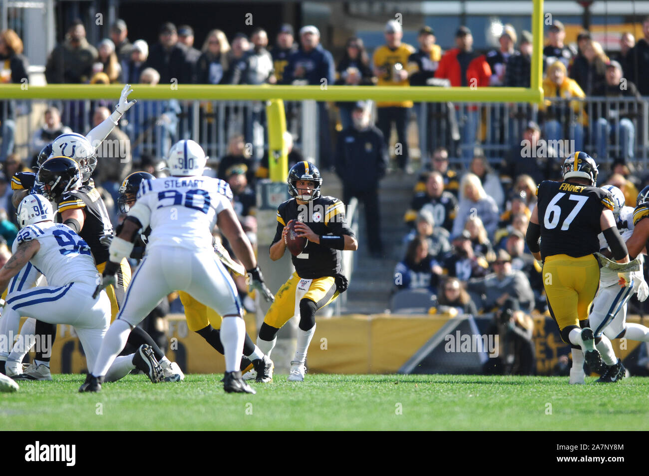 Pittsburgh, PA, USA. 3rd Nov, 2019. Mason Rudolph #2 during the ...