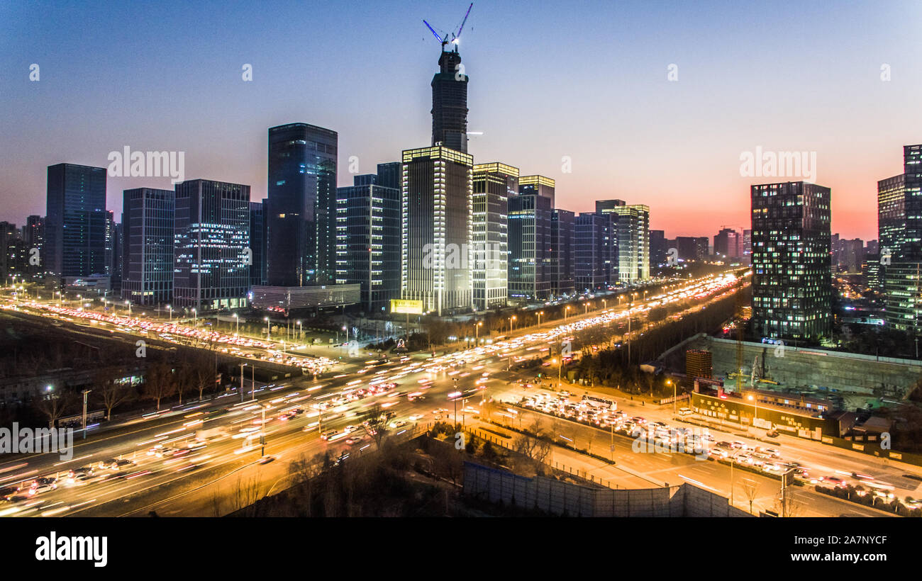 --FILE--An aerial view of buildings in urban area of Jinan city, east ...