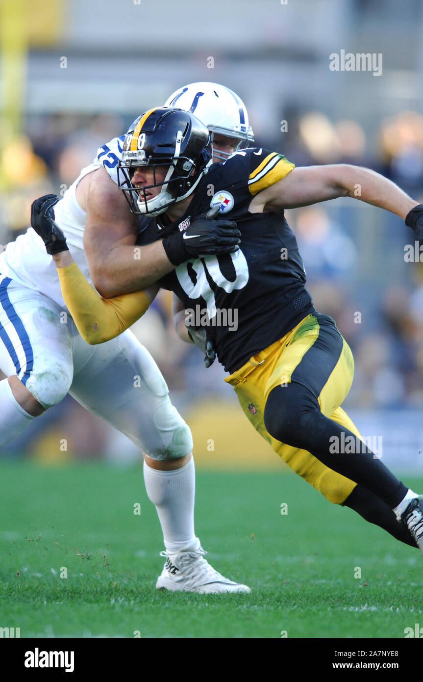 November 3rd, 2019: T.J. Watt #90 during the Pittsburgh Steelers vs ...