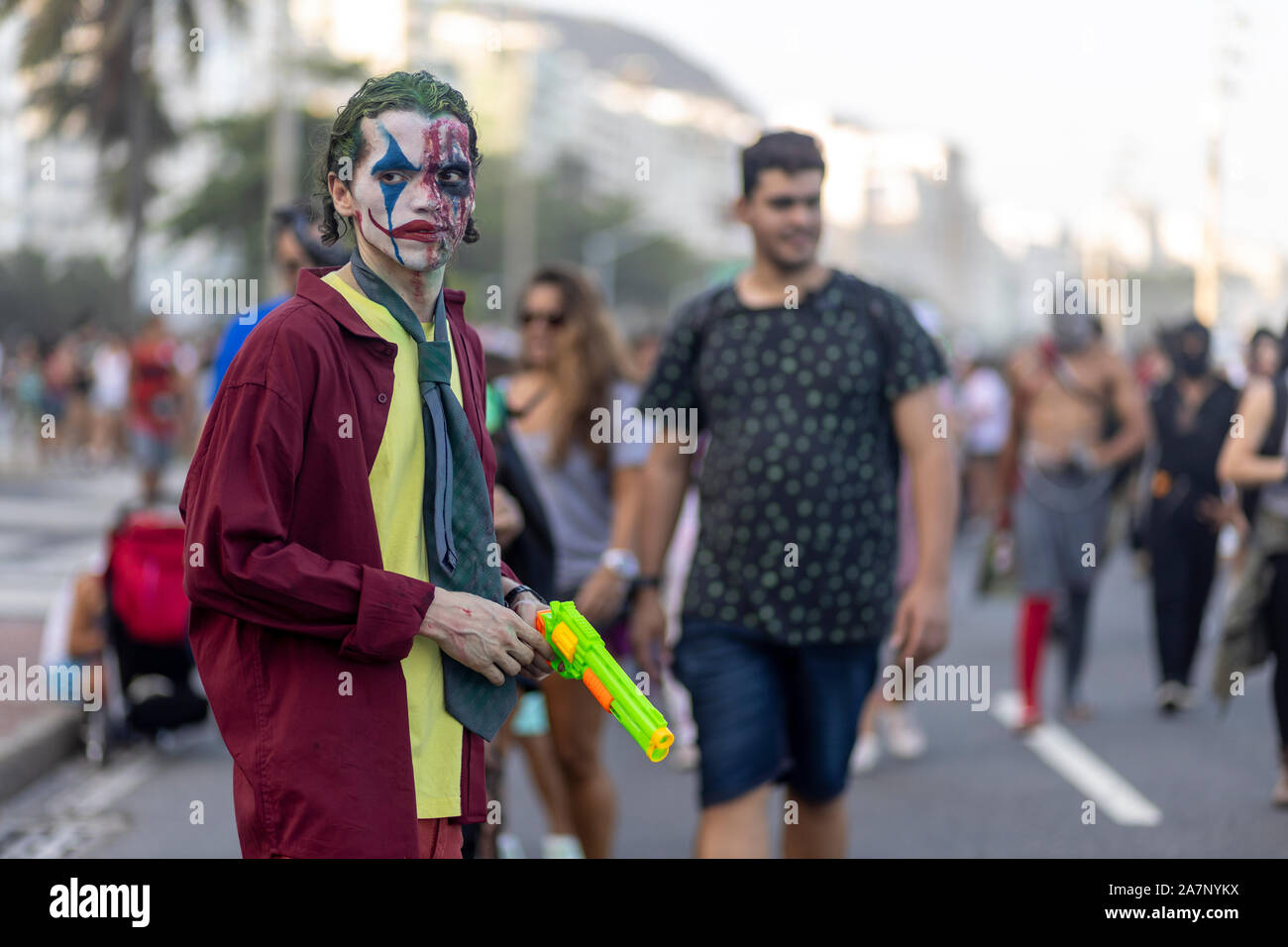 Halloween parade in Rio de Janeiro on Copacabana boulevard Stock Photo ...