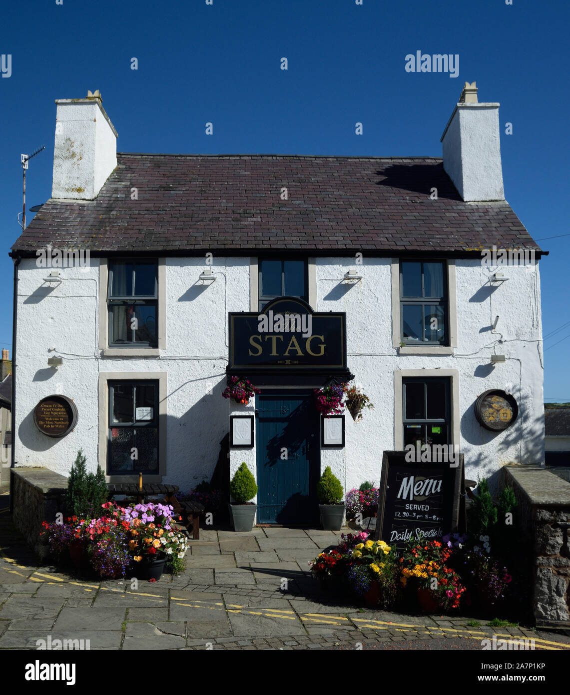 The Stag Inn, Cemaes Bay. The most northerly pub in Wales Stock Photo ...