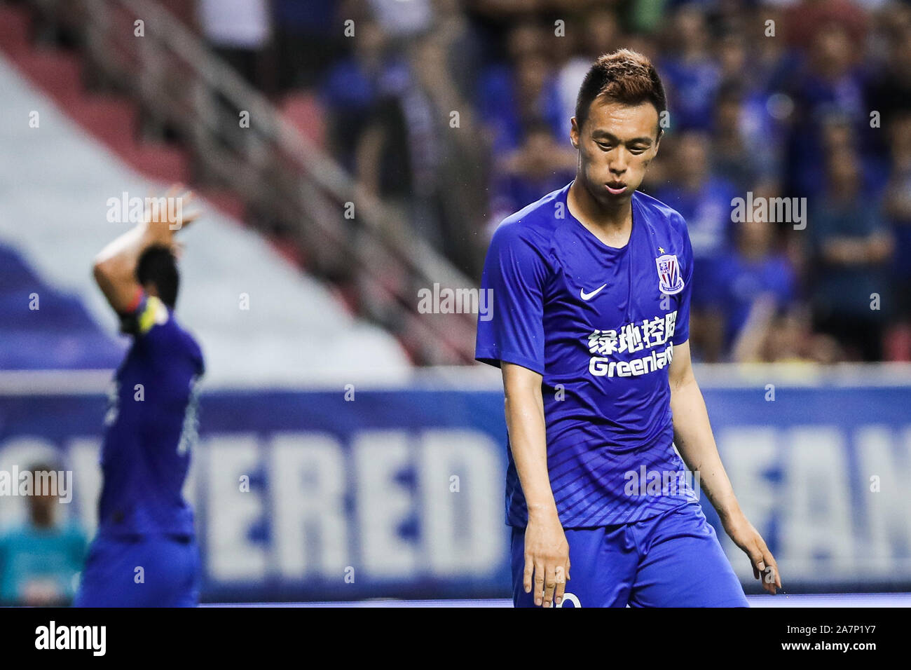 South Korean football player Kim Shin-wook of Shanghai Greenland ...