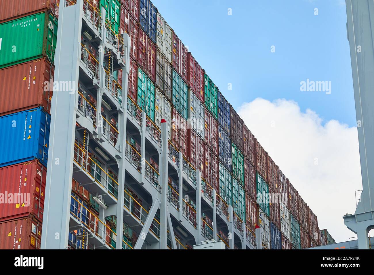 Stacked Cargo Containers Stock Photo - Alamy