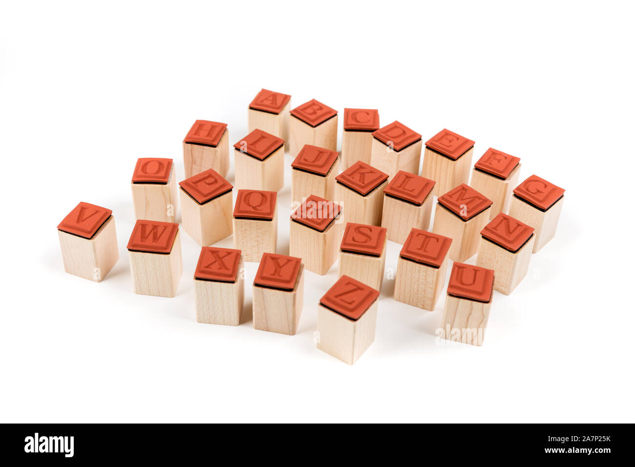 Rubber wood stamp pieces alphabet abc individual letters Stock Photo ...