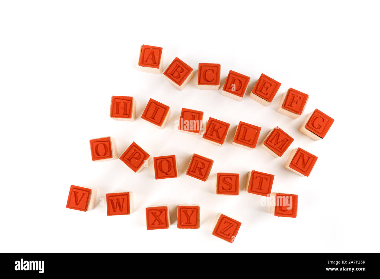 Rubber wood stamp pieces alphabet abc individual letters Stock Photo ...