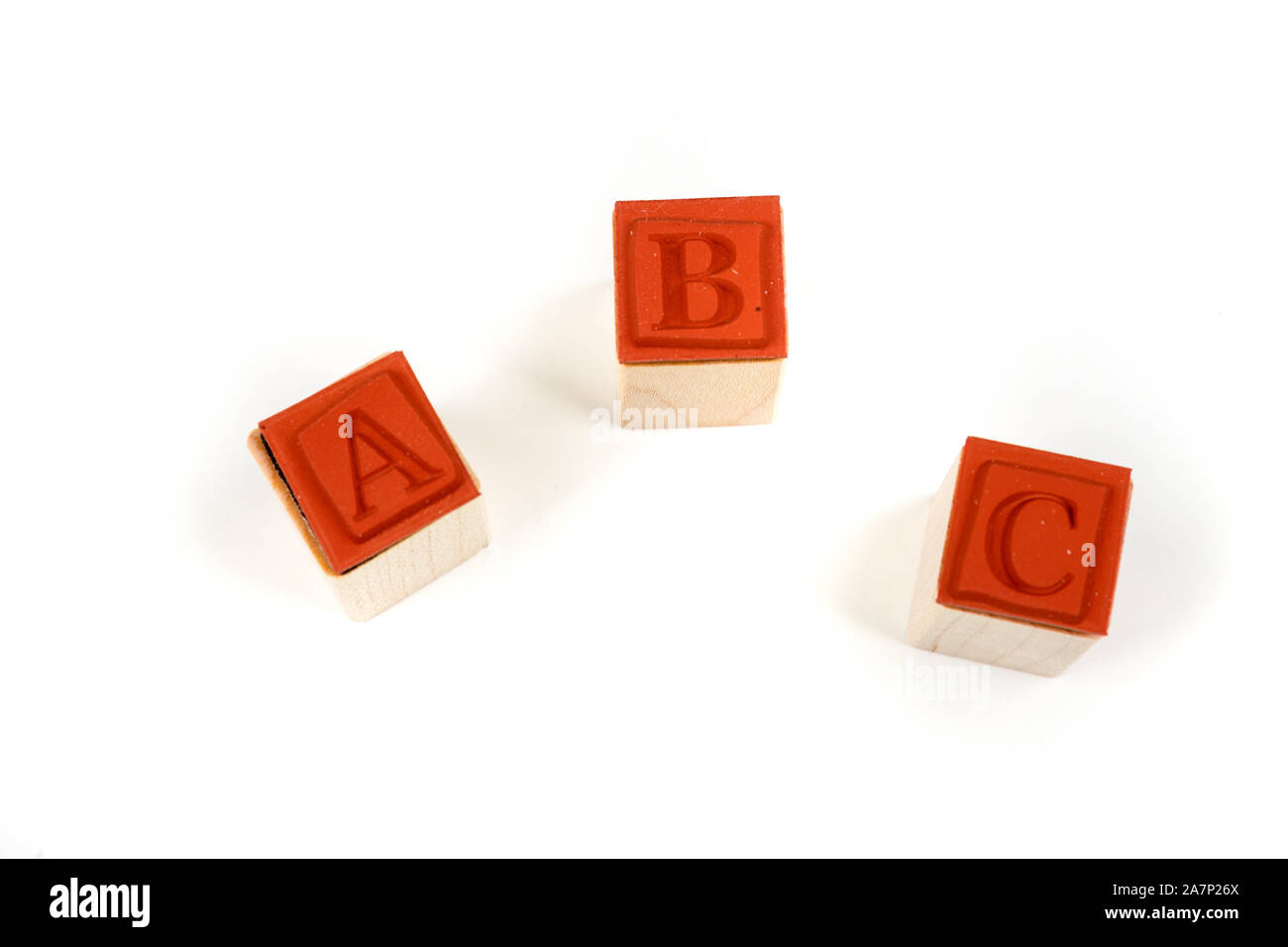 Rubber wood stamp pieces alphabet abc individual letters Stock Photo ...