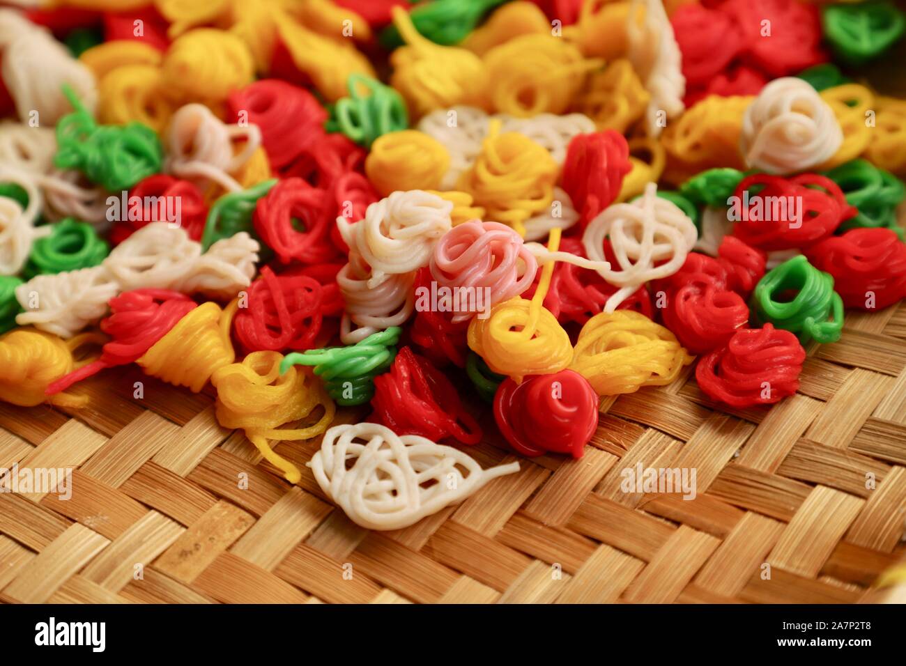 Kerupuk Keong. Traditional Indonesian tapioca crackers shaped into ...