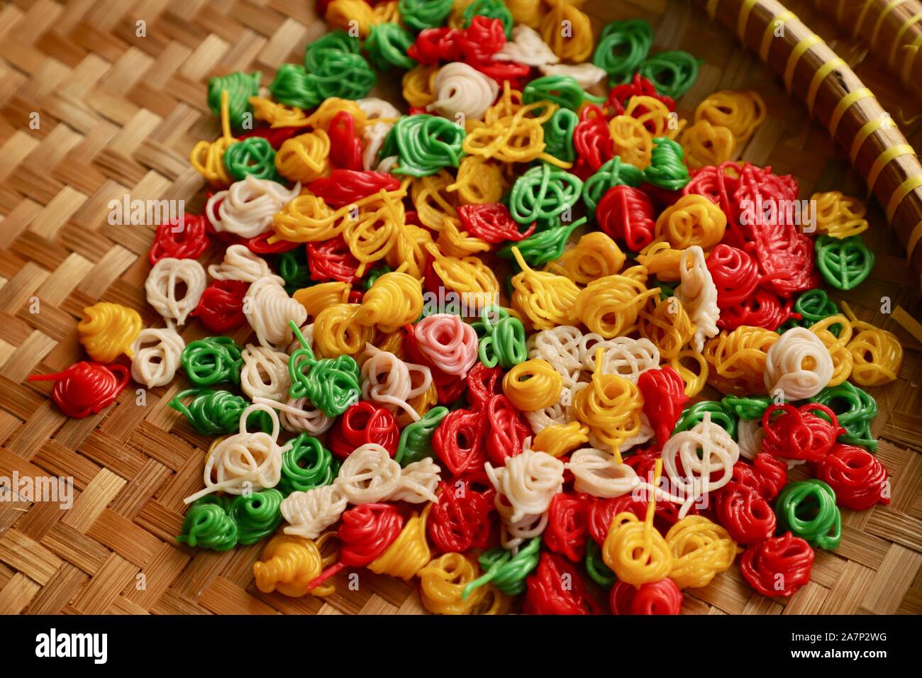 Kerupuk Keong. Traditional Indonesian tapioca crackers shaped into ...