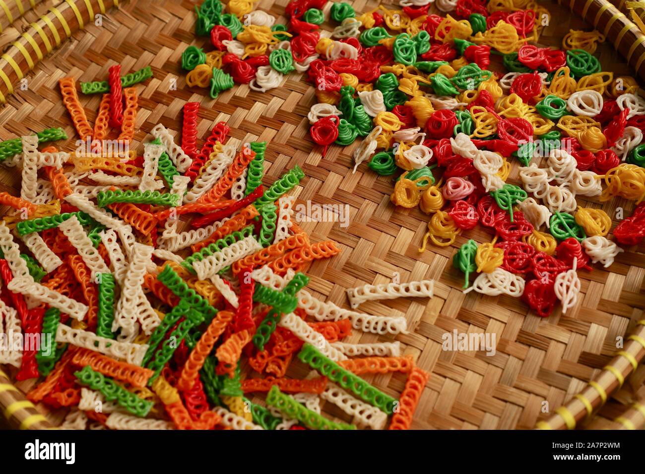 Kerupuk Kasandra and Kerupuk Keong. Traditional Indonesian tapioca ...