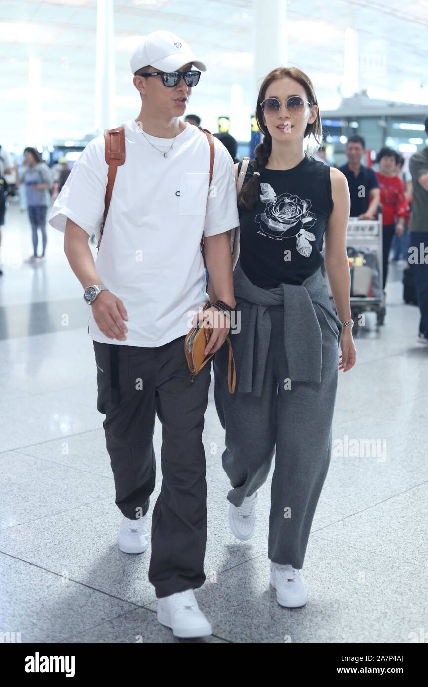 Chinese actor Han Geng, left, and his American actress girlfriend ...