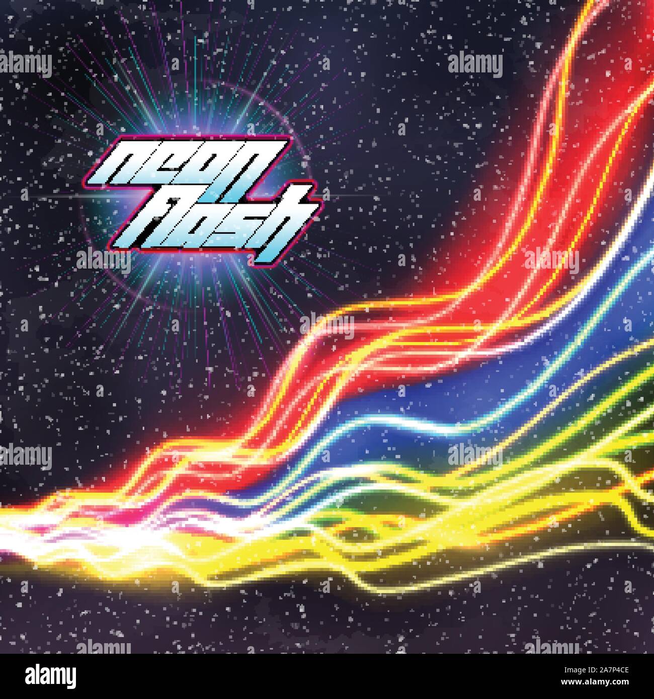 Neon lines New Retro Wave background with 80s vhs style Stock Vector ...