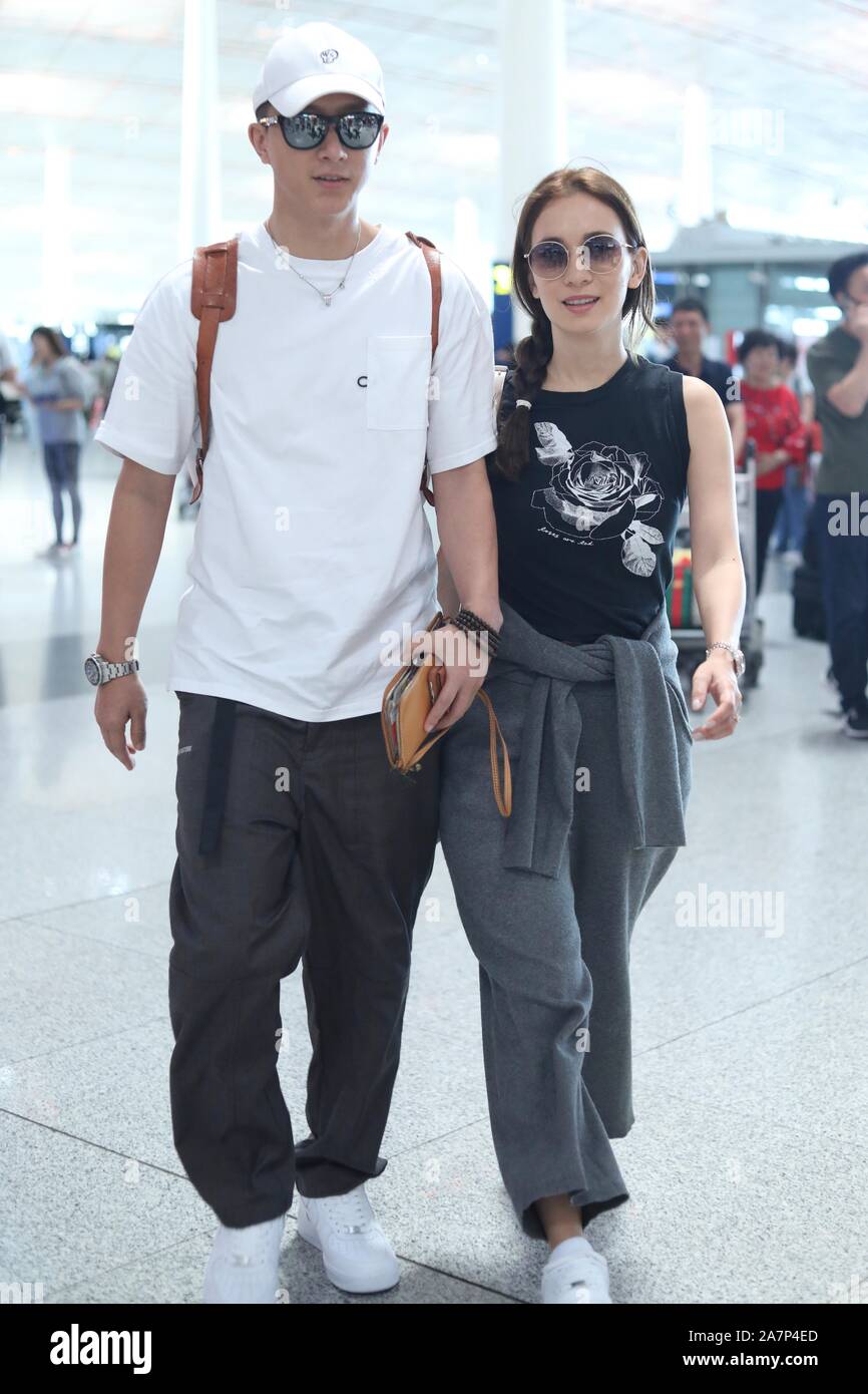Chinese actor Han Geng, left, and his American actress girlfriend ...
