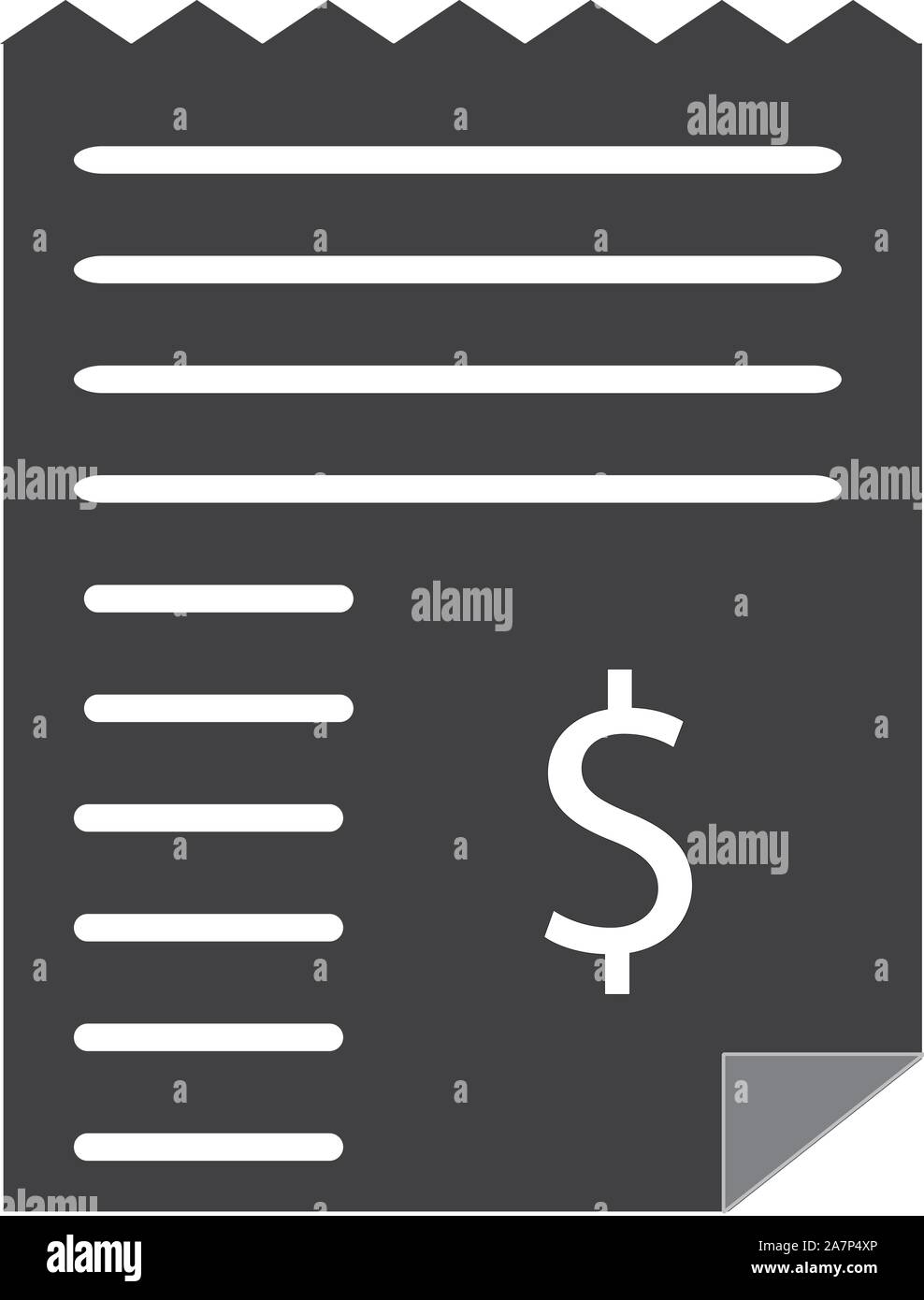 dollar bill invoice icon on white background. dollar bill invoice sign ...