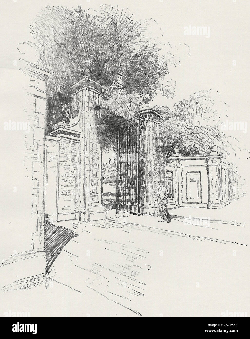 The "77" Gateway, Harvard University, circa 1880 Stock Photo - Alamy