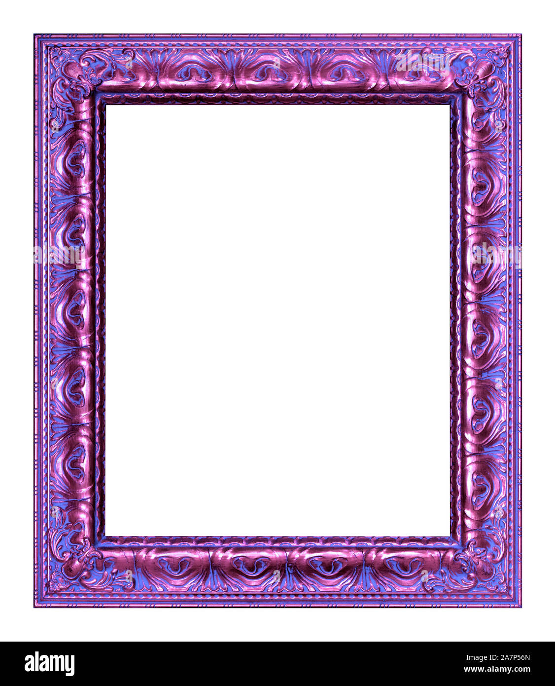 Antique purple frame isolated on the white background vintage style ...