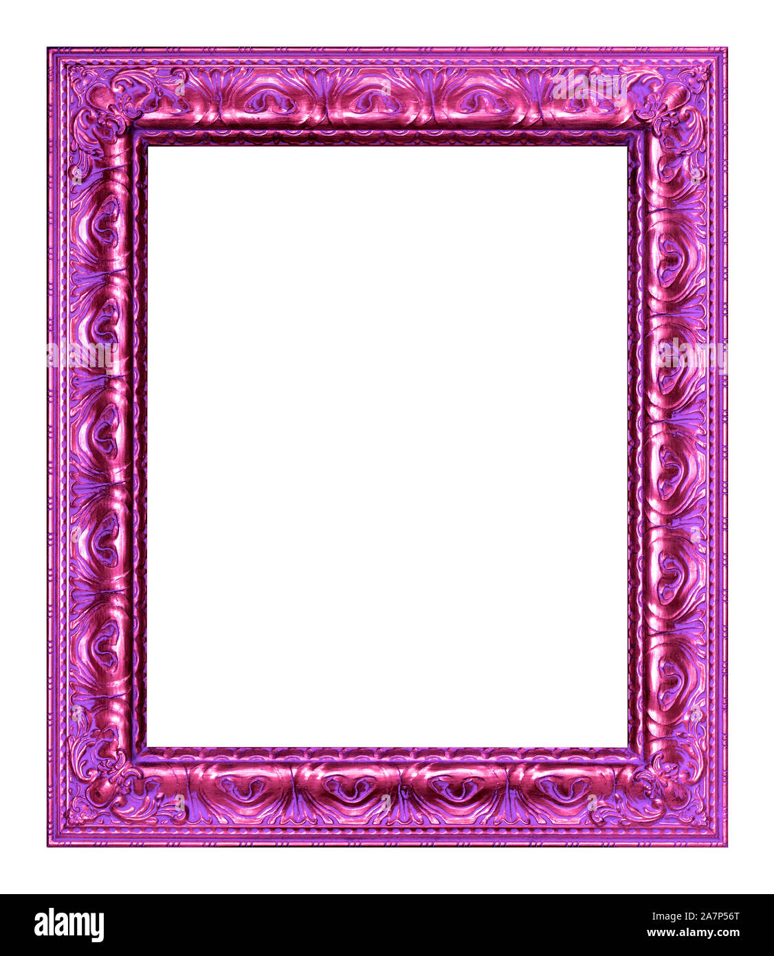 Antique magenta frame isolated on the white background vintage style ...