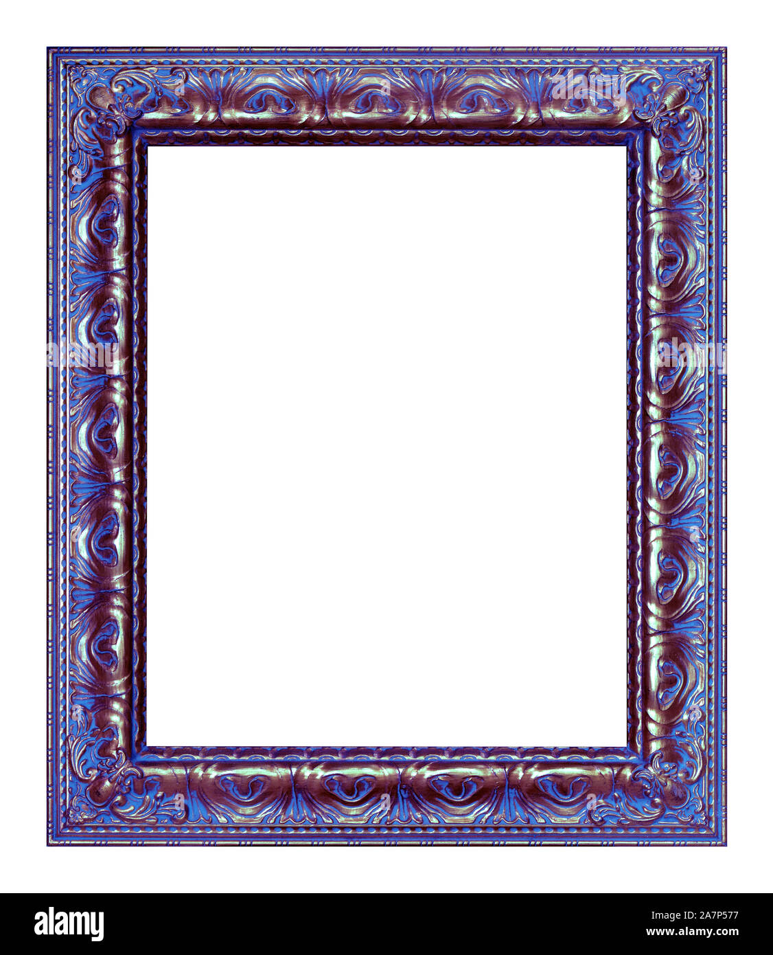 Antique violet frame isolated on the white background vintage style ...