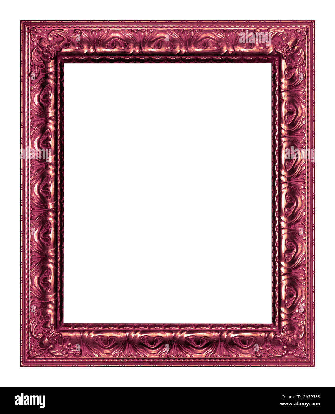 Antique red frame isolated on the white background vintage style Stock ...
