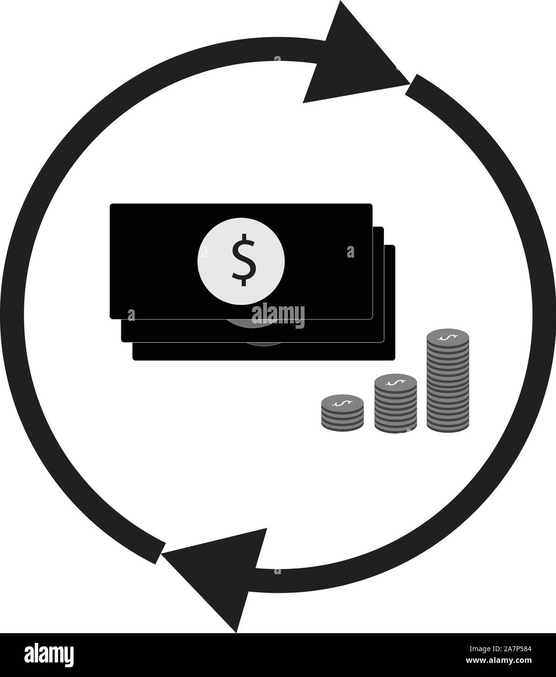 money convert on whitebackground. money convert sign. flat style. money ...