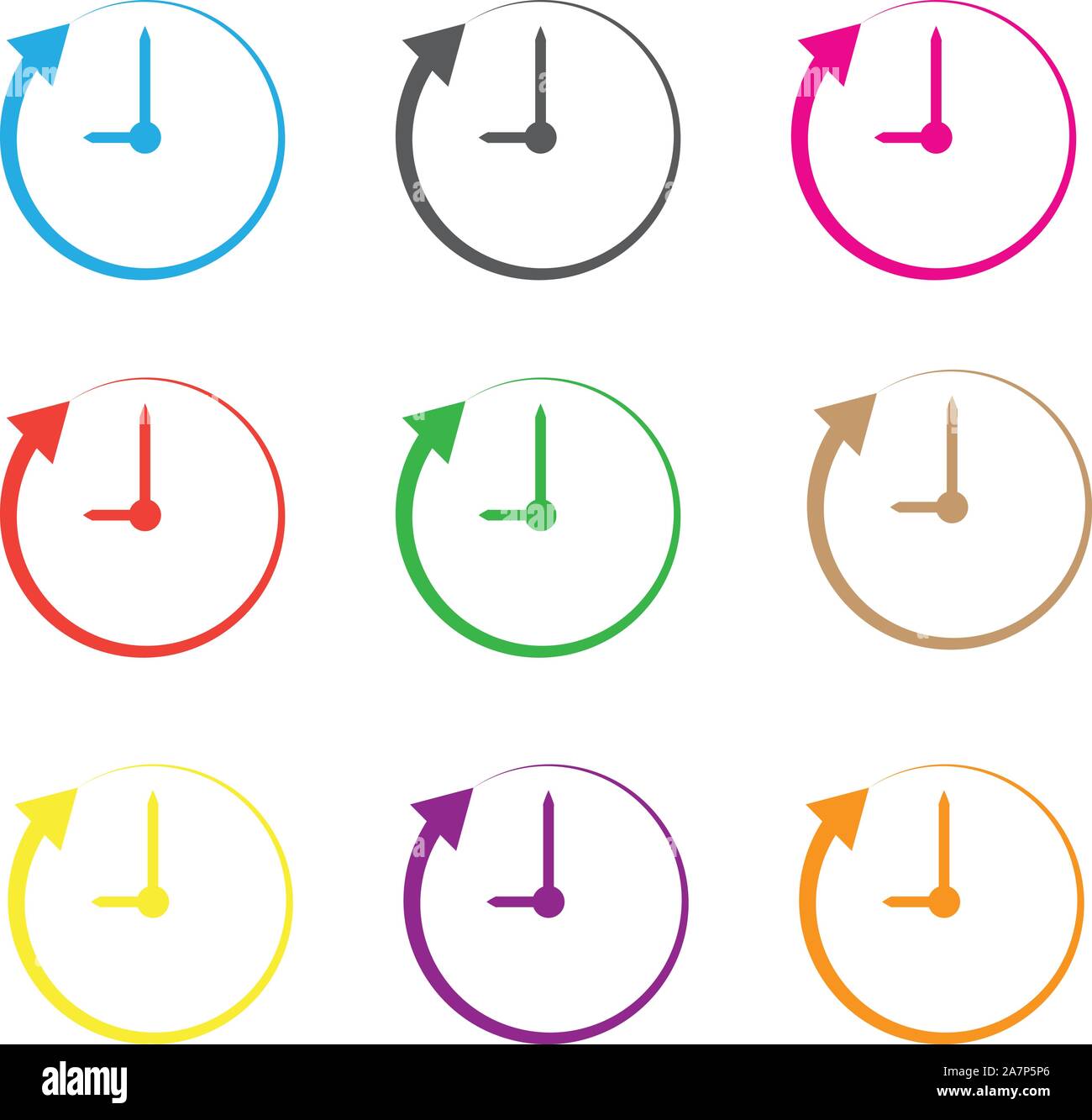 clock and arrow on white background. clock and arrow sign. flat style ...