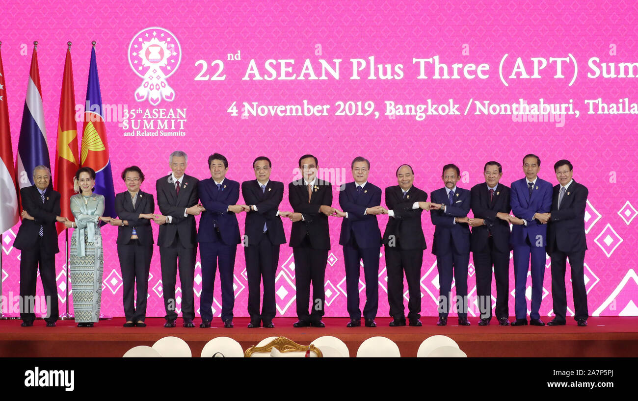 04th Nov, 2019. ASEAN 3 summit Leaders of the Association of Southeast ...