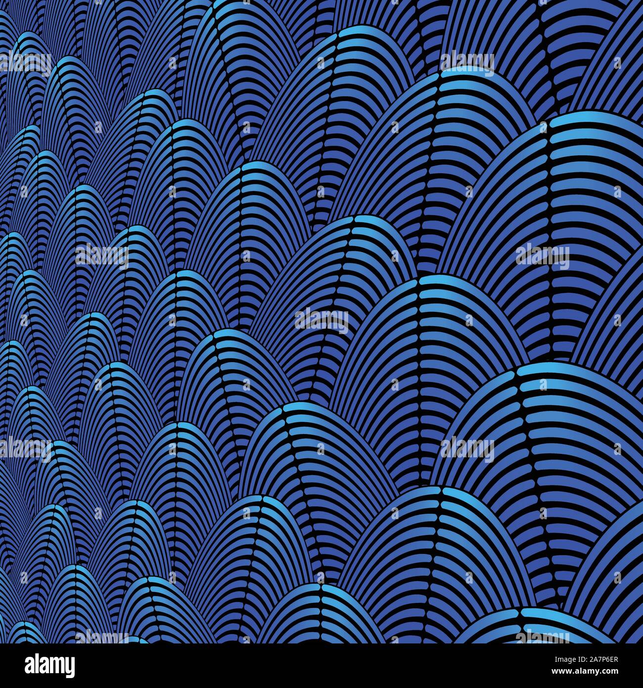 Feather styled background with curved lines styled as exotic bird ...