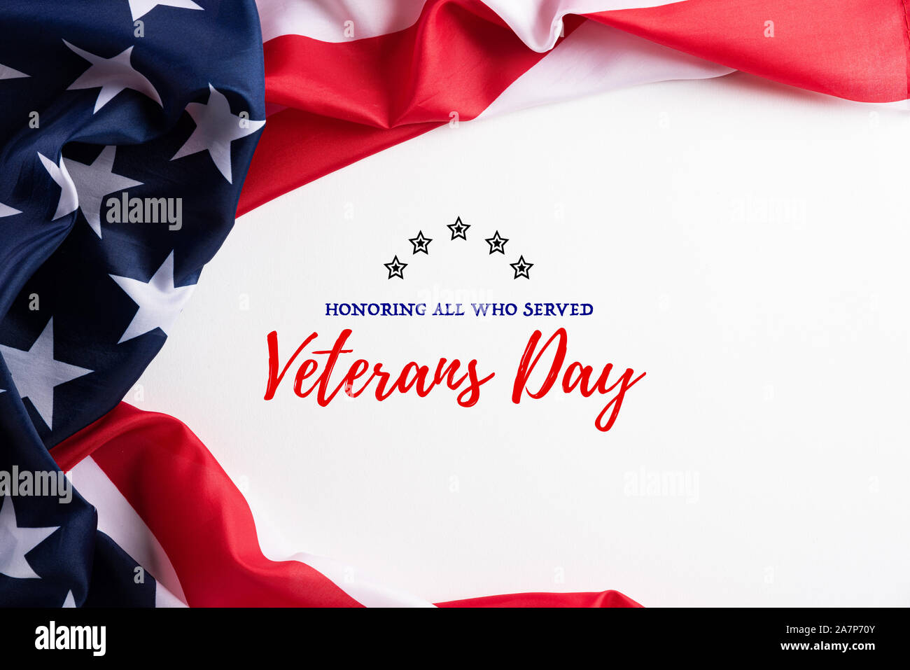 Happy Veterans Day. American flags with the text thank you veterans ...