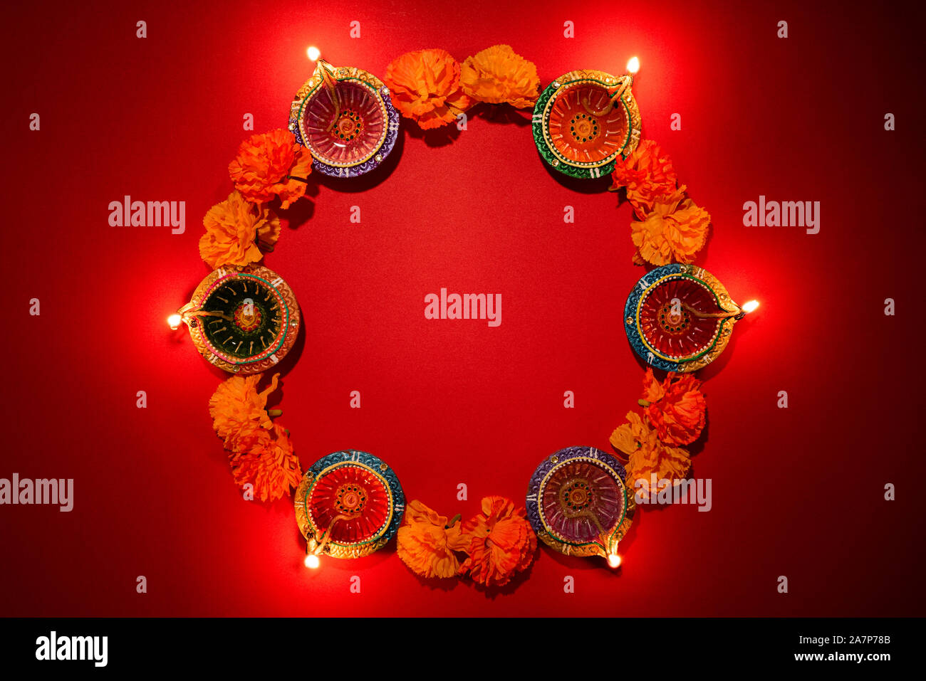 Happy Diwali - Clay Diya lamps lit during Dipavali, Hindu festival of ...
