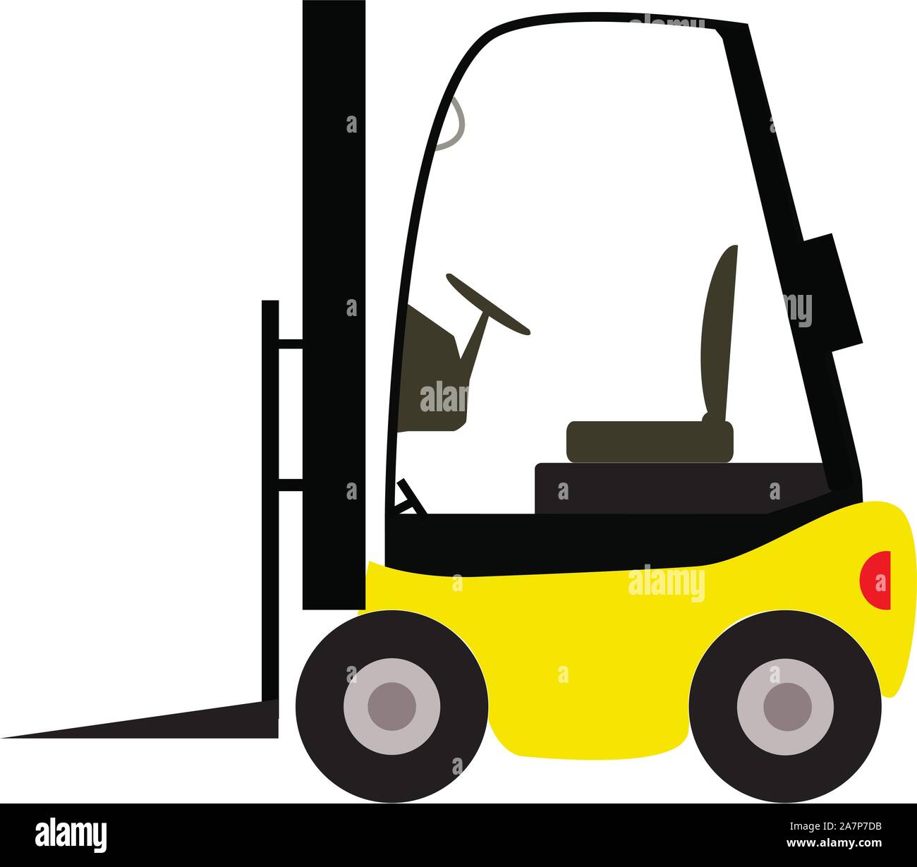 fork lift truck in trendy flat style isolated on white background. fork ...
