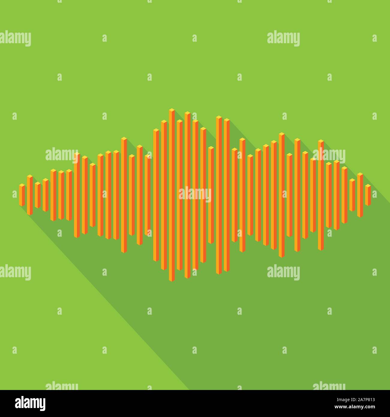Flat isometric music wave icon made of peak lines Stock Vector Image ...