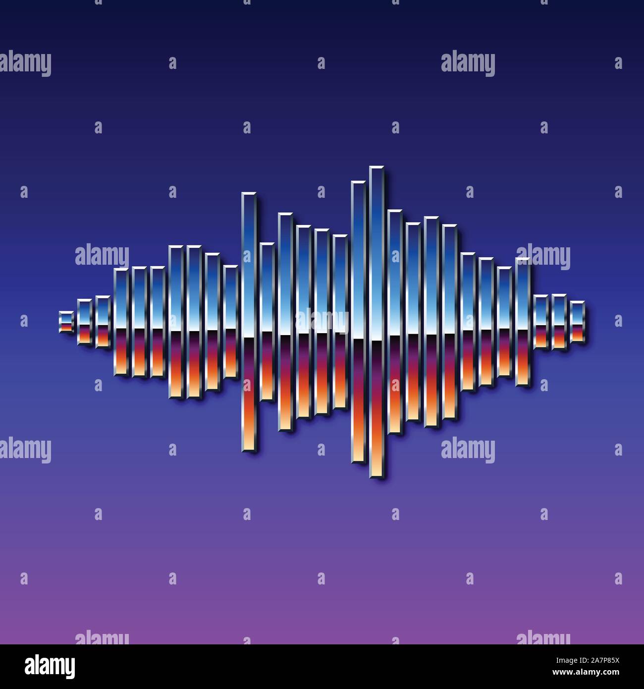 80s styled chrome sound wave Stock Vector Image & Art - Alamy