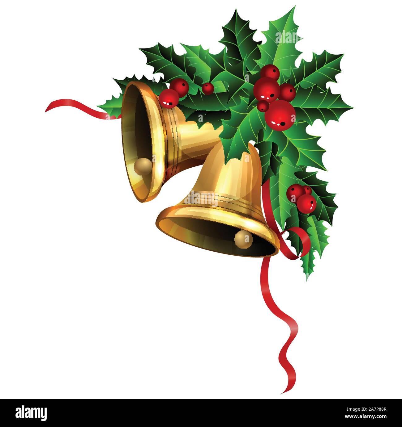Vector Illustration of Two Christmas Bells Stock Vector Image & Art - Alamy