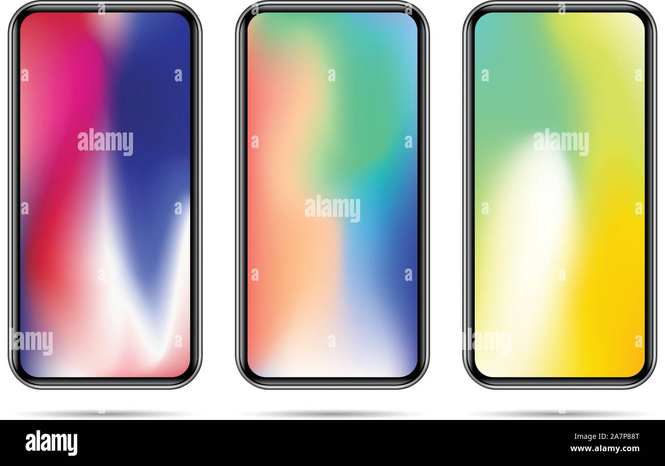 Set of new smartphone templates with colorful gradients Stock Vector ...