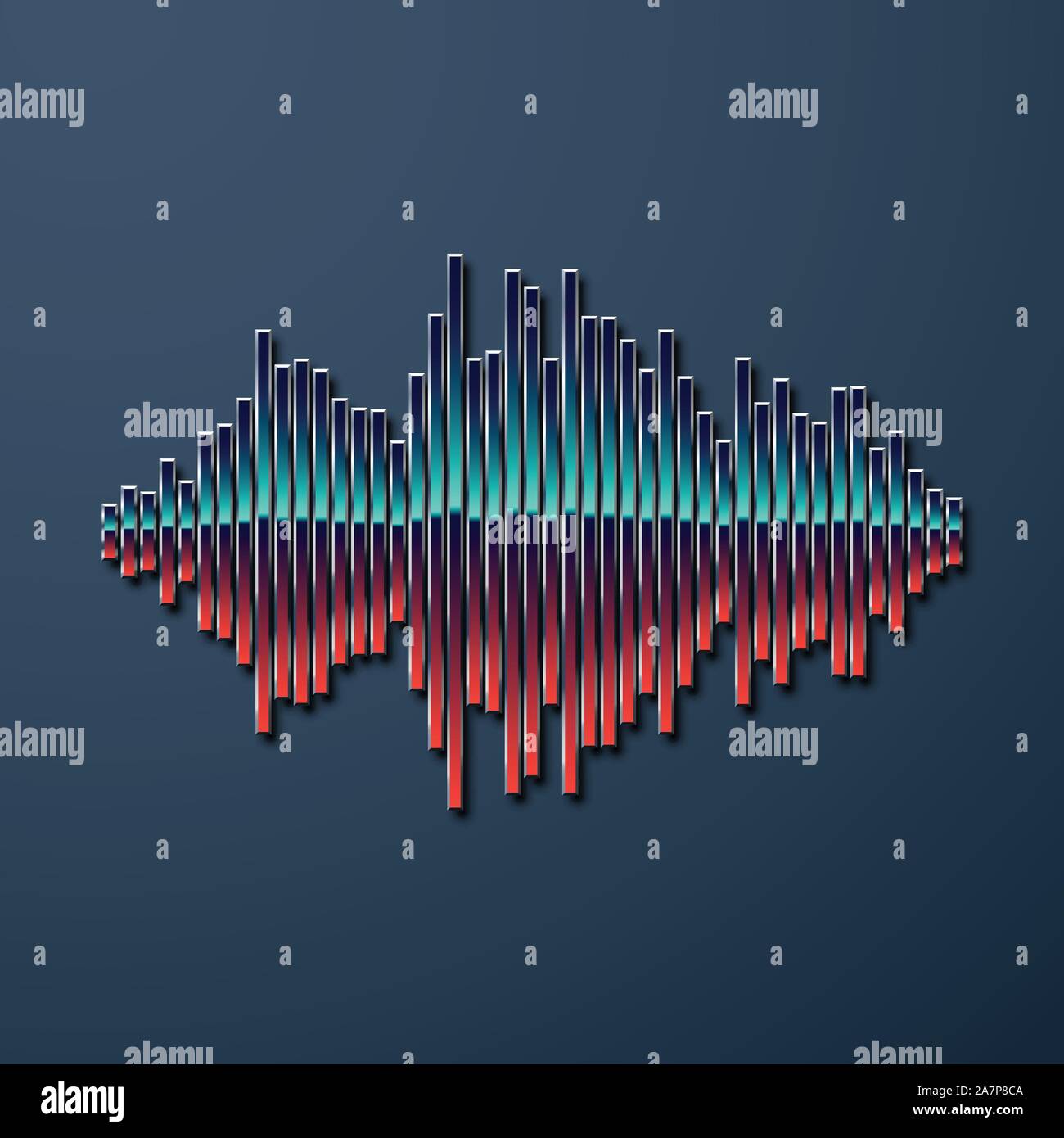 80s styled chrome sound wave Stock Vector Image & Art - Alamy
