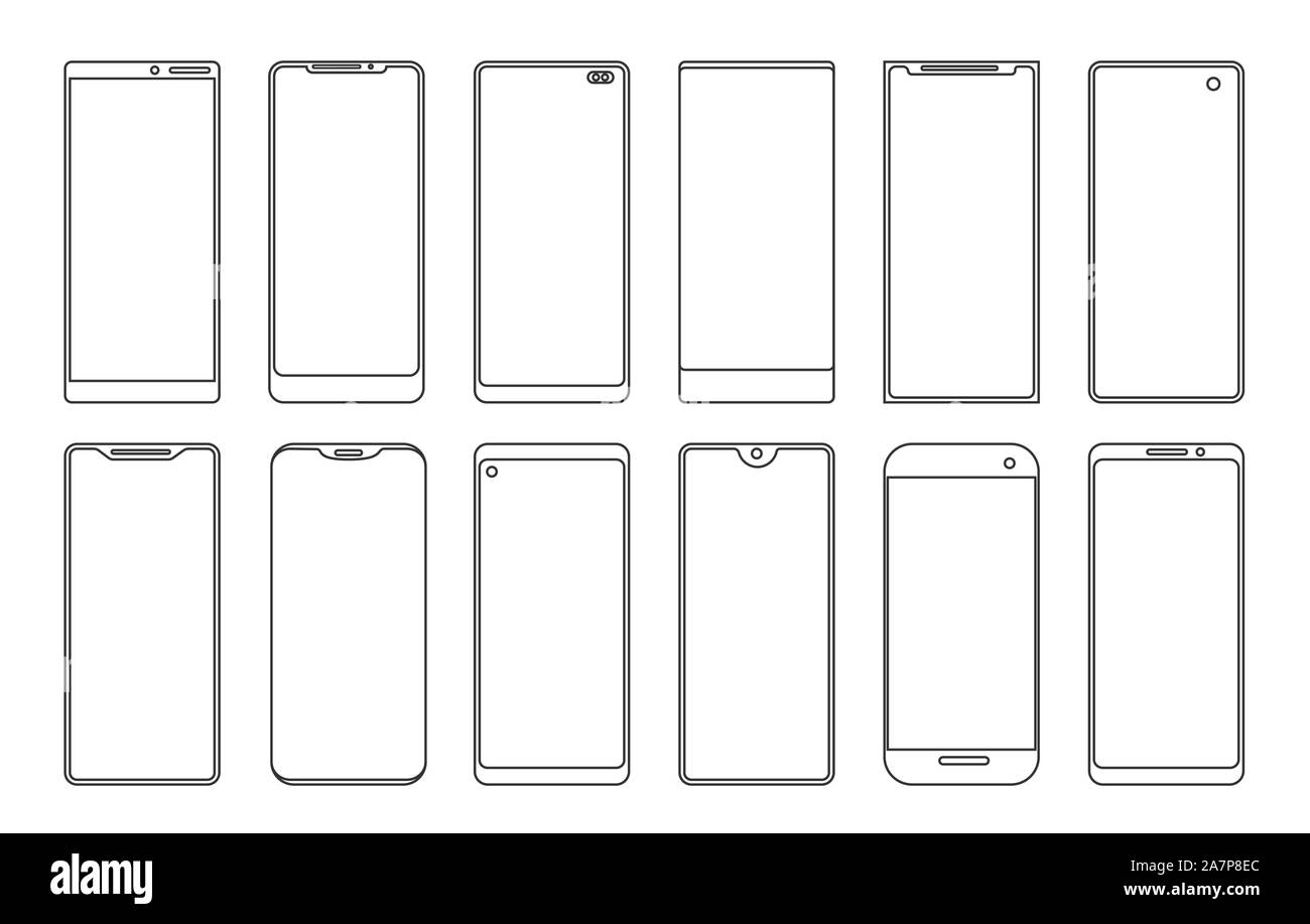 Line smartphone touchscreen frames Stock Vector Image & Art - Alamy