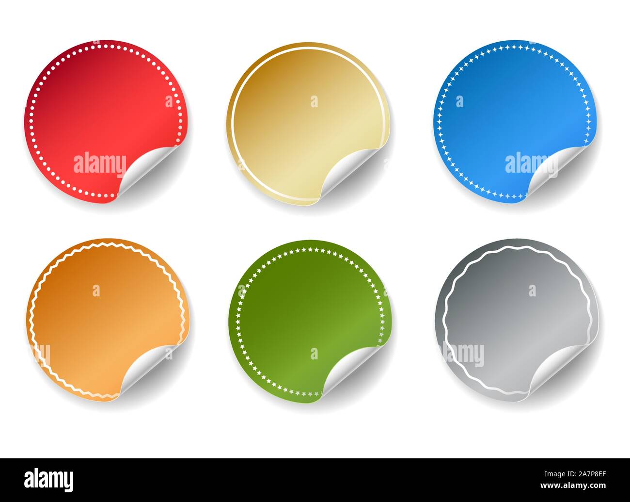 Round peel color stickers Stock Vector Image & Art - Alamy