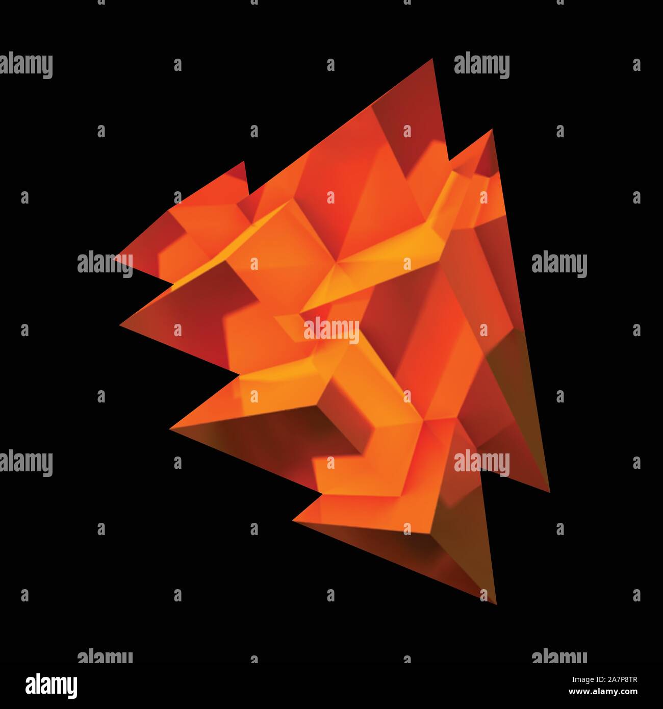 Abstract copper crystal with overlapping pyramids Stock Vector Image ...