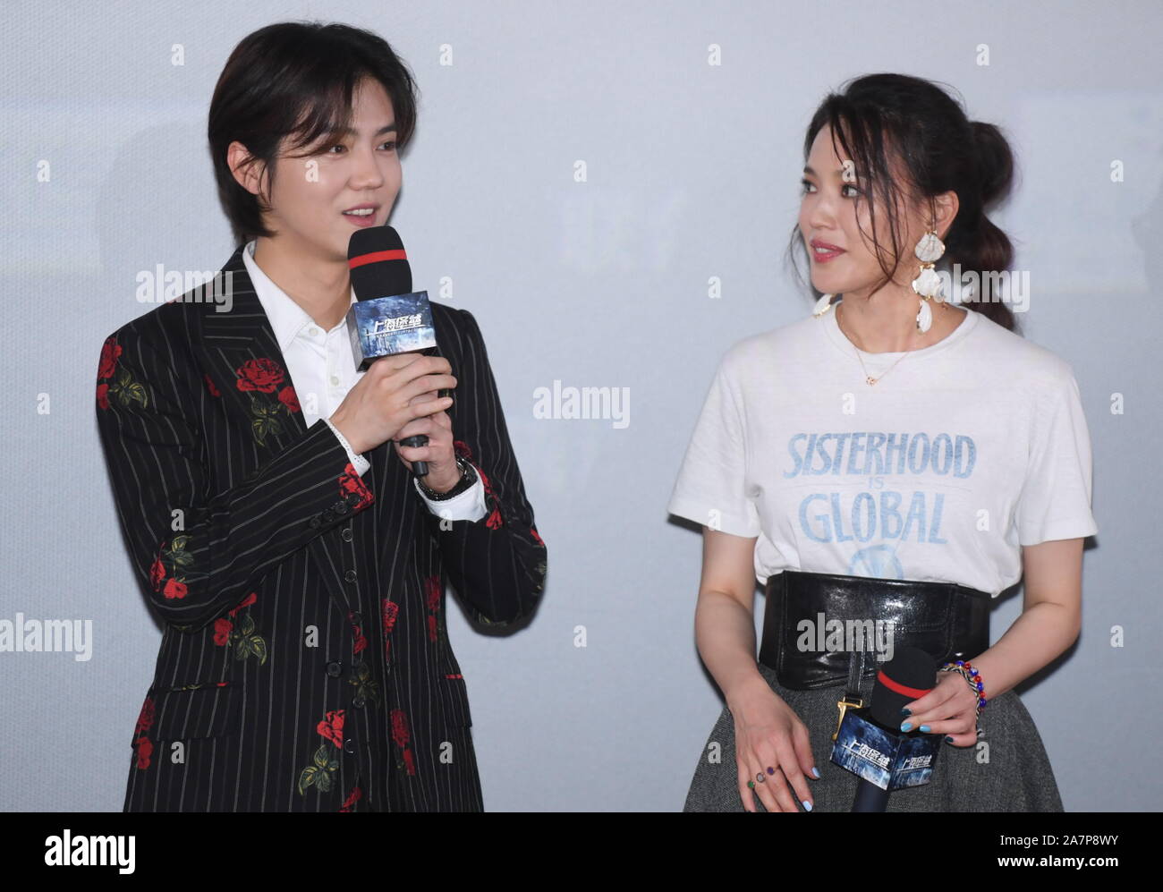Taiwanese model and actress Shu Qi, right, and Chinese singer and actor ...
