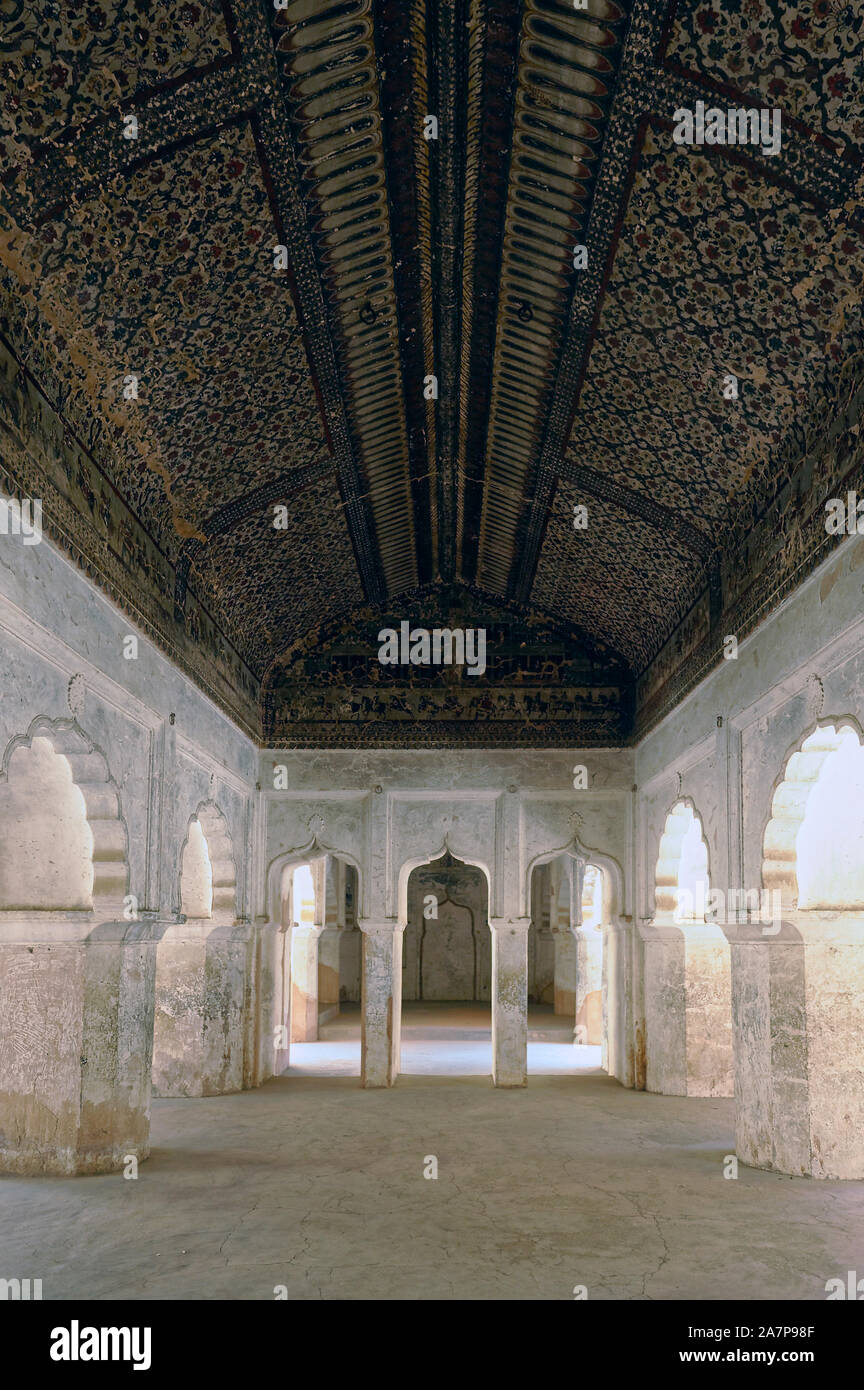 Paintings in Raj Mahals corridor Stock Photo - Alamy