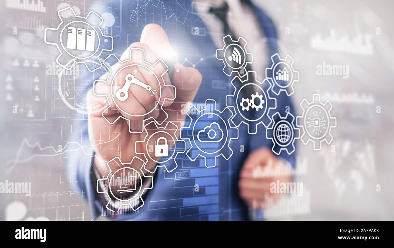 Technology innovation and process automation. Smart industry Stock ...