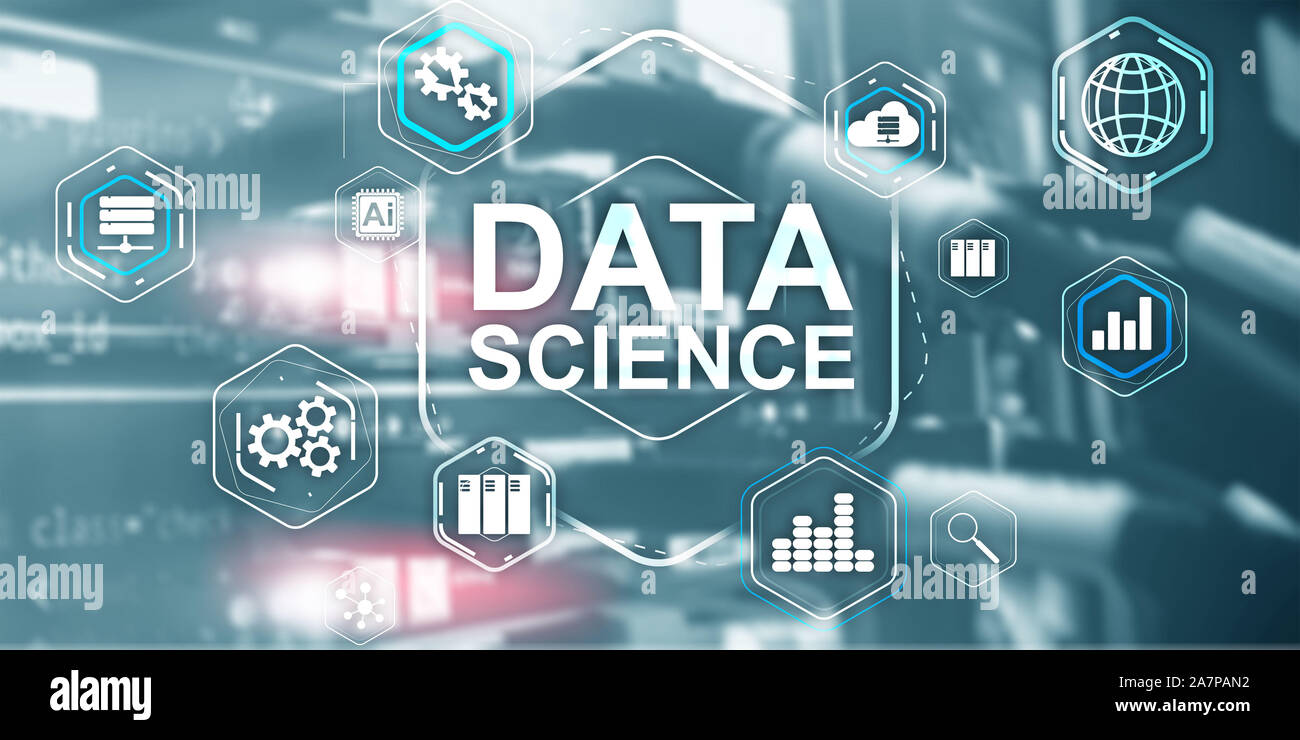 Big Data science analysis information technology concept. Server room ...
