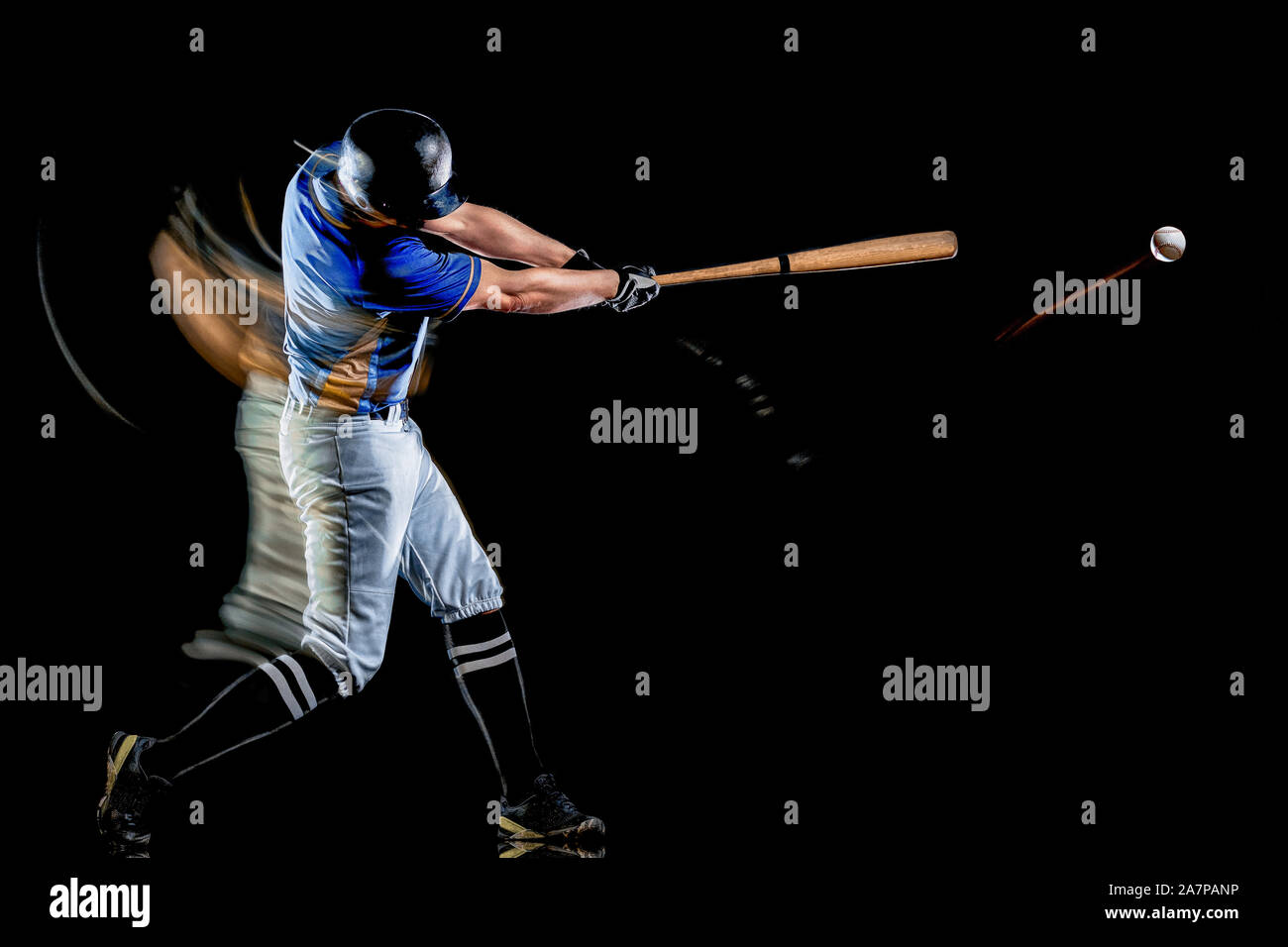 one caucasian baseball player man studio shot isolated on black ...