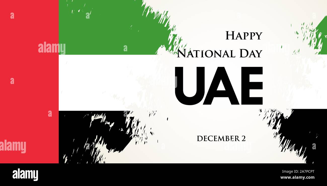 Happy National Day UAE. United Arab Emirates national day greeting card ...