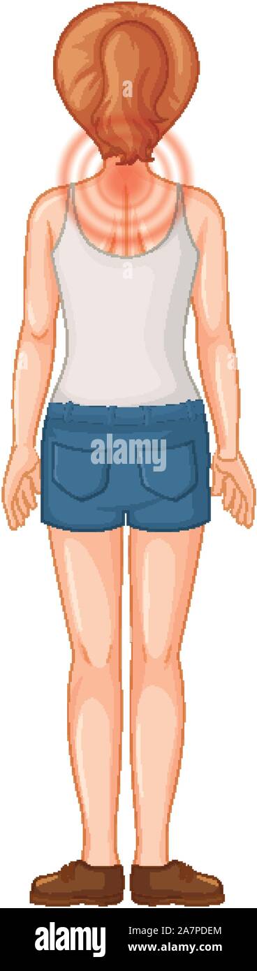 Back of woman on white background illustration Stock Vector Image & Art ...
