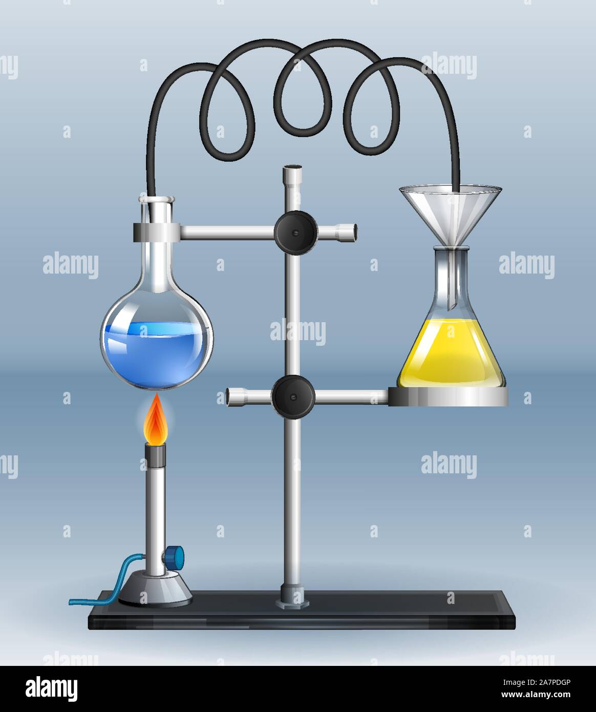 Lab experiment with burning liquid illustration Stock Vector Image ...