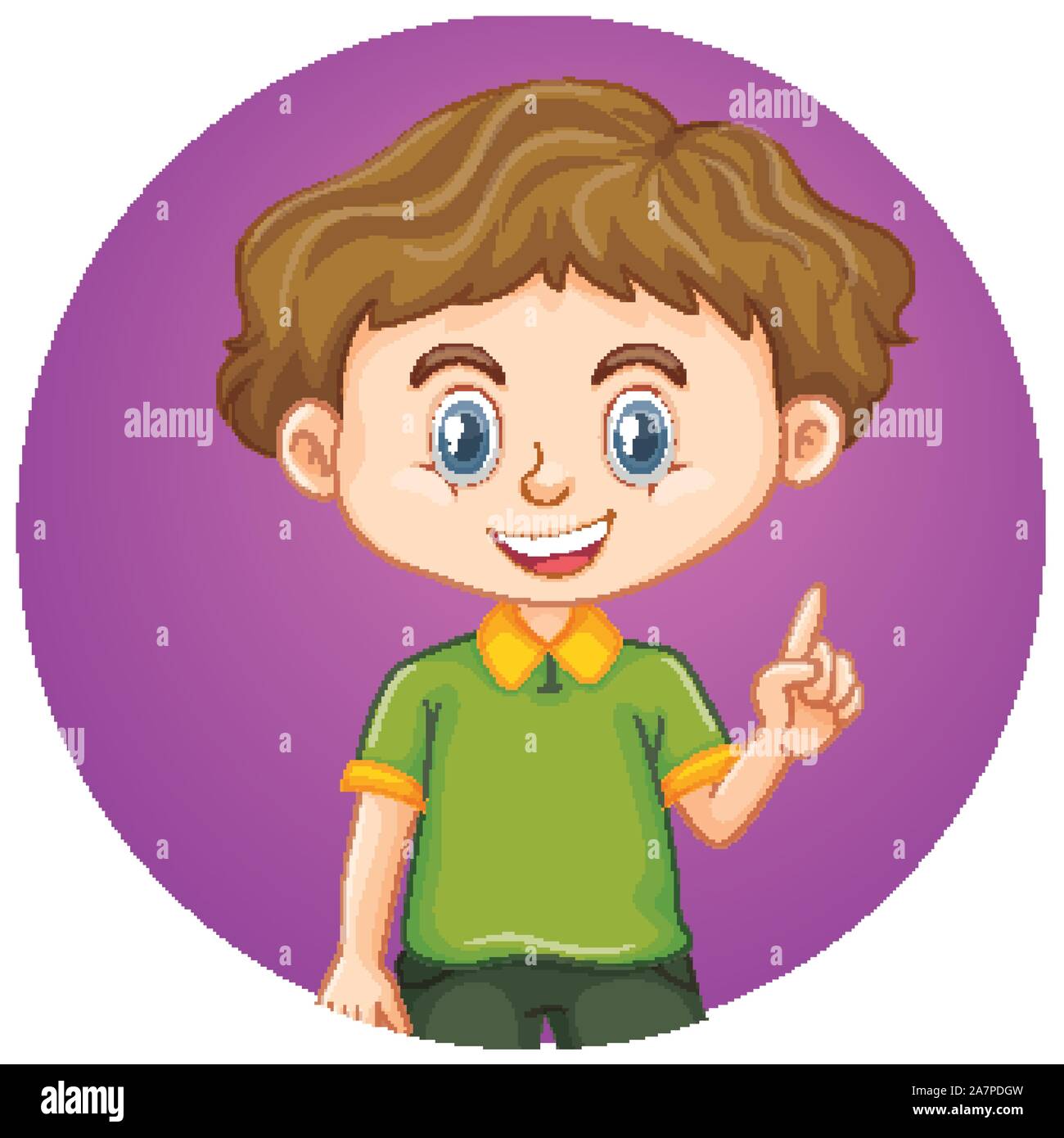 Little boy on round background illustration Stock Vector Image & Art ...