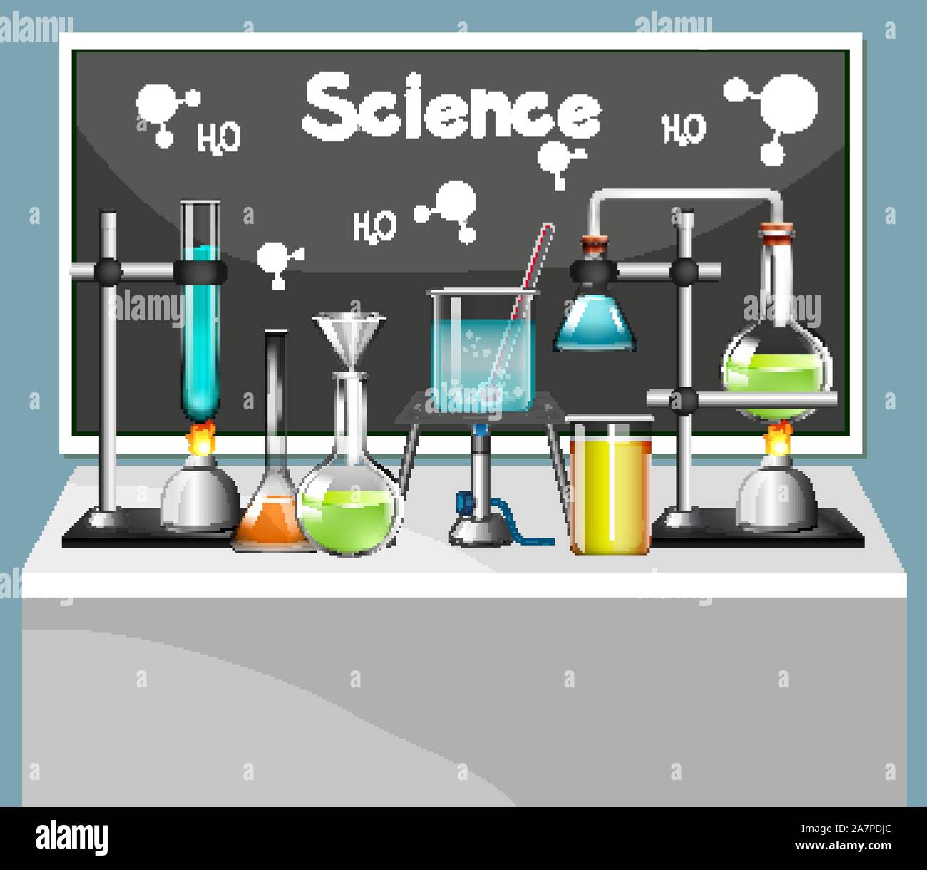 Set of science equipments in lab illustration Stock Vector Image & Art ...