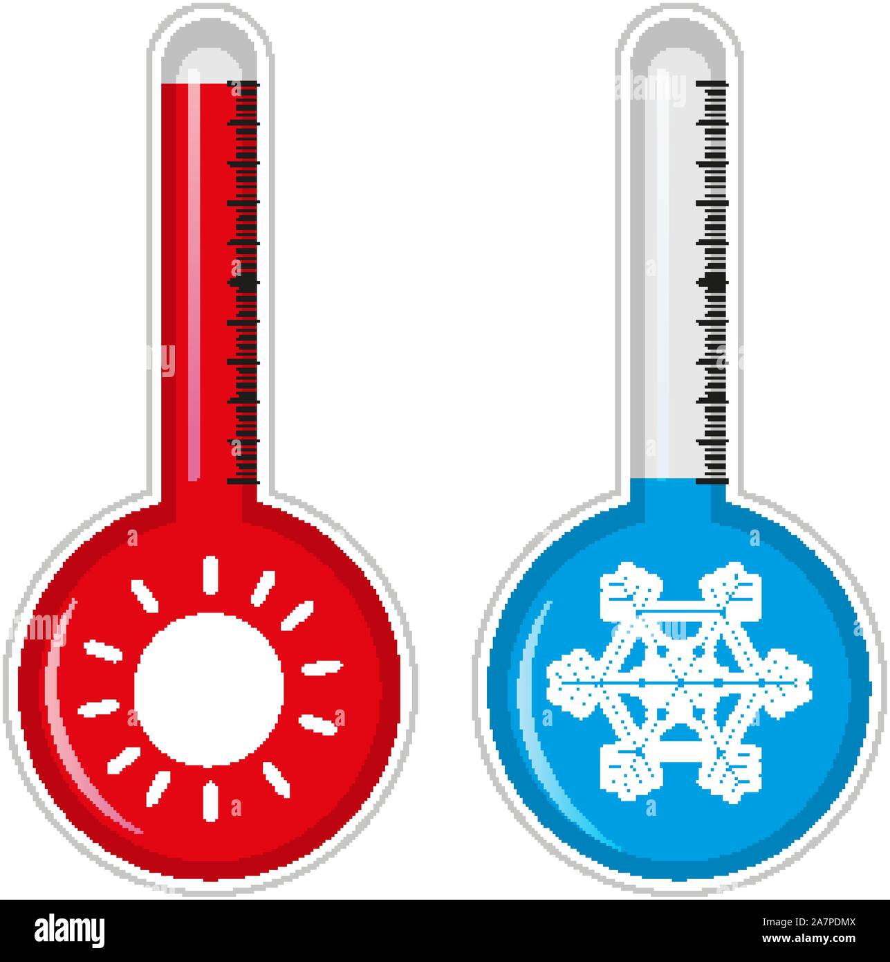 Two thermometers for hot and cold weather illustration Stock Vector ...
