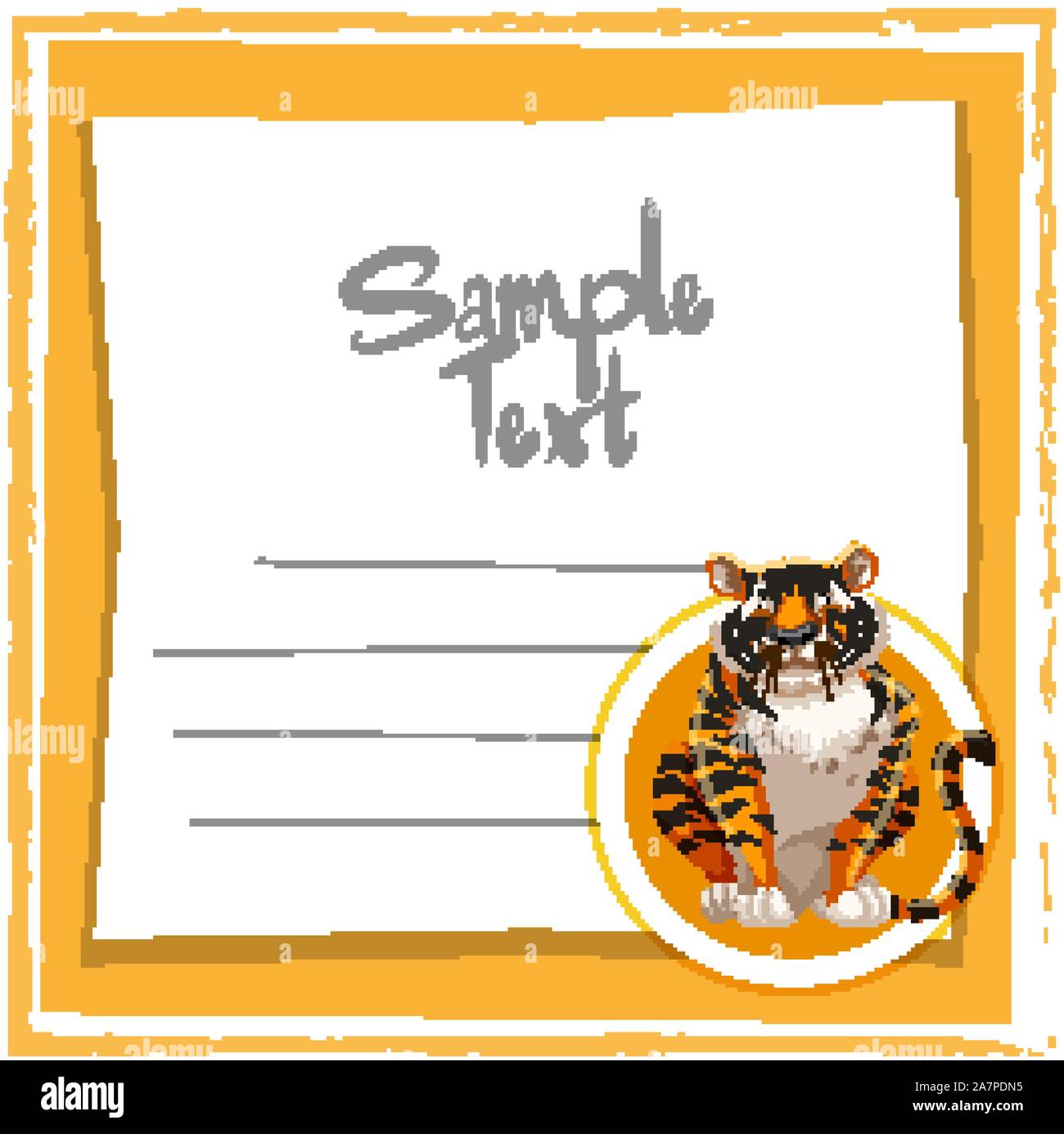 Note template with wild tiger illustration Stock Vector Image & Art - Alamy
