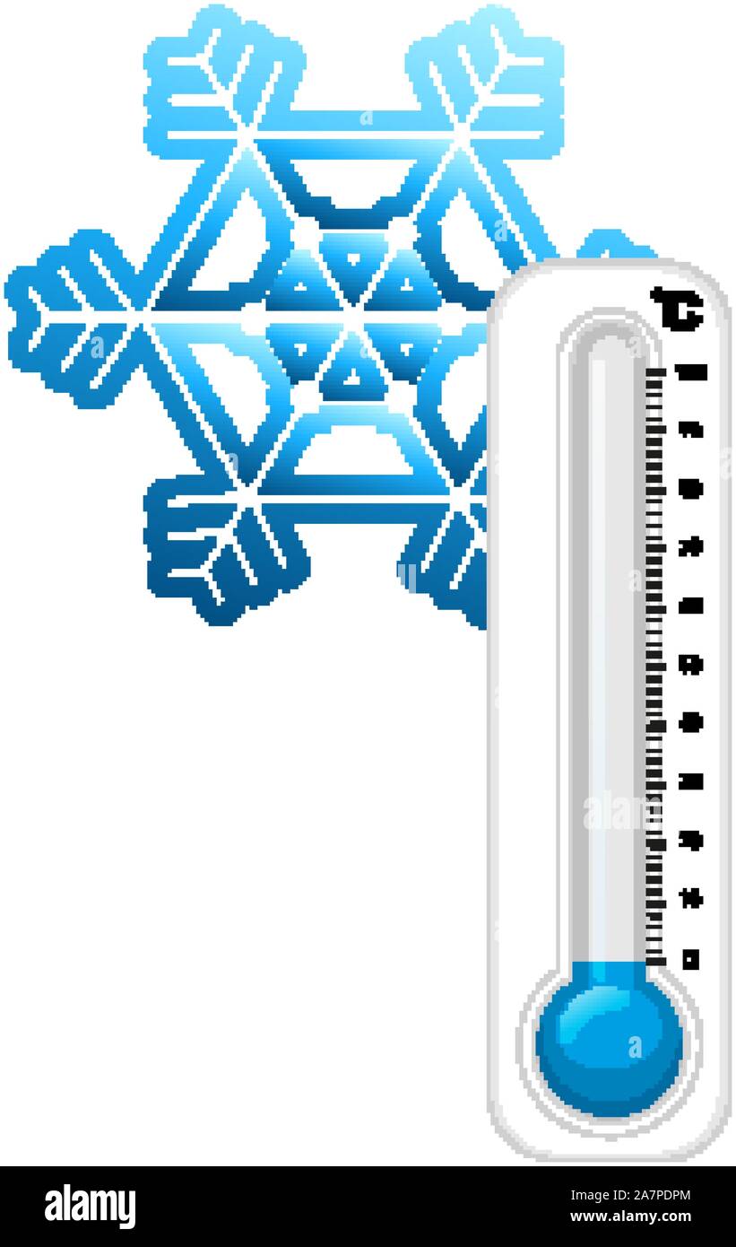 Thermometer and cold winter illustration Stock Vector Image & Art - Alamy